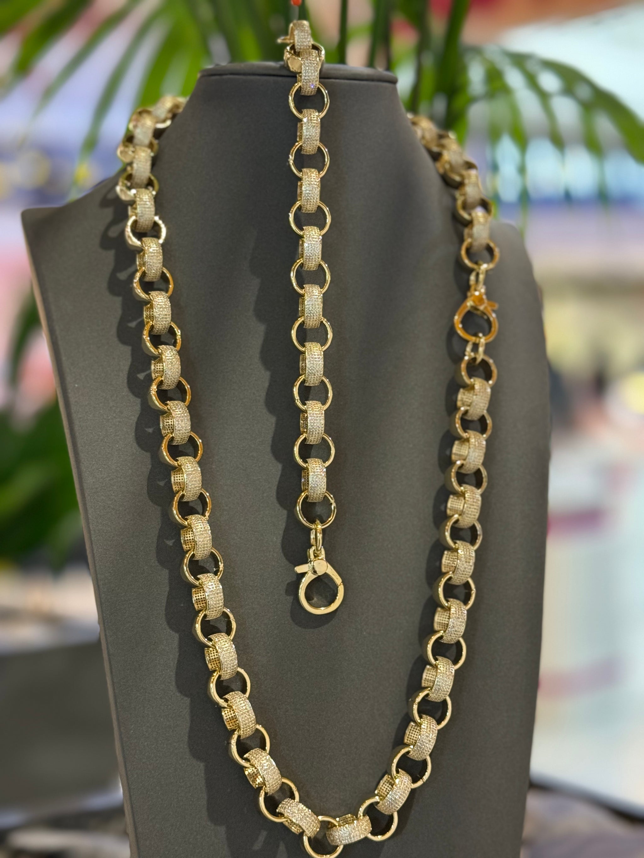 9ct Gold Filled Diamond Belcher Set 15mm